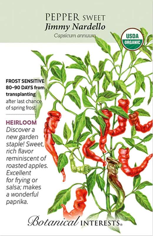 Pepper, Sweet, "Jimmy Nardello" Seeds - Gulley Greenhouse